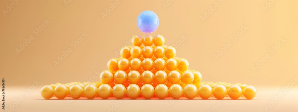 Pyramid of Balls in Business Hierarchy Concept: A creative depiction of ...