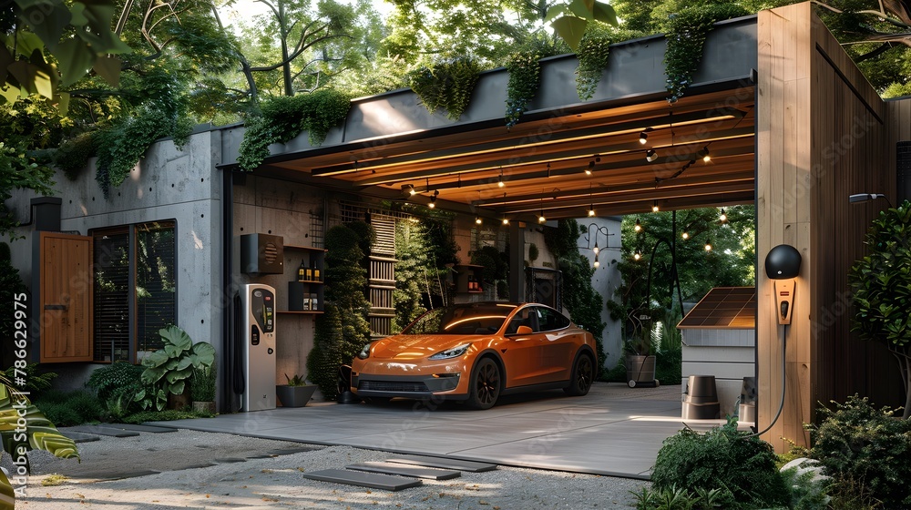 Eco-Friendly Electric Vehicle Repair Shop with Sustainable Design and ...
