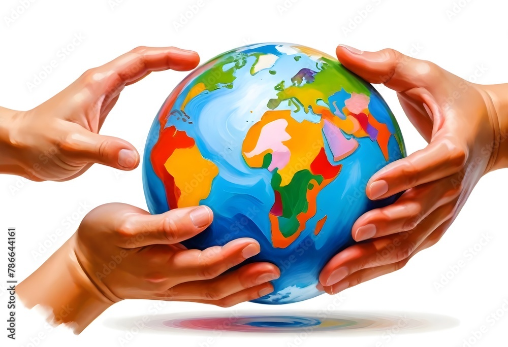 Let's protect the earth together, World Earth day concept. eco friendly ...