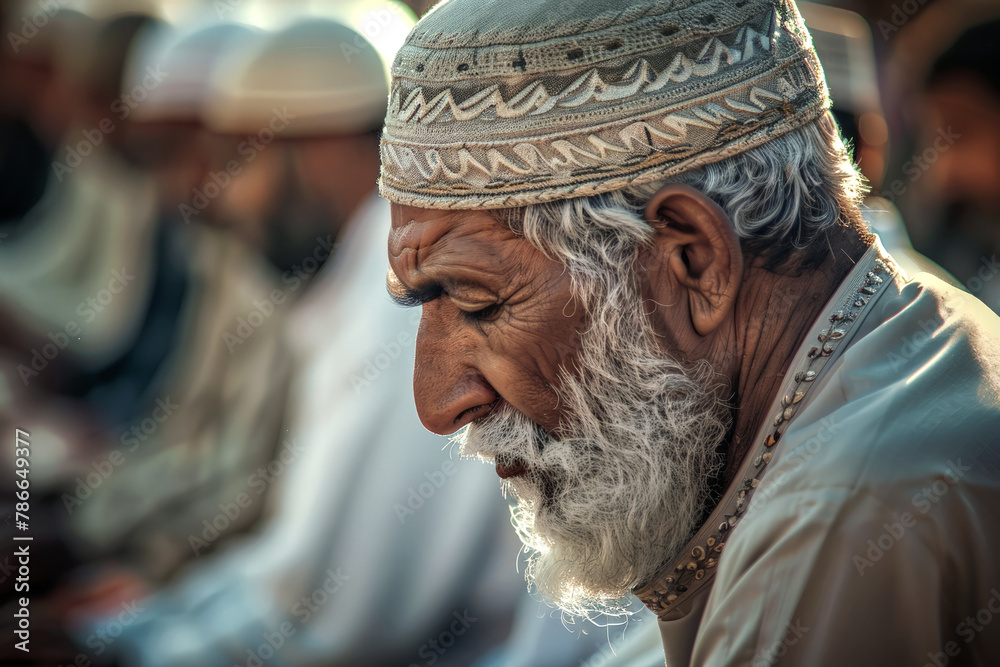 Elderly Muslim Man Praying During Ramadan. Generative AI image Stock ...