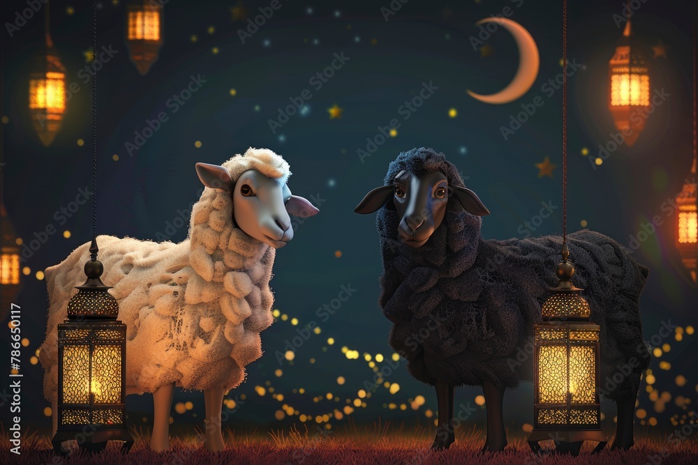 Eid al-Adha vector illustration. Muslim holiday Eid al-Adha. sacrifice ...