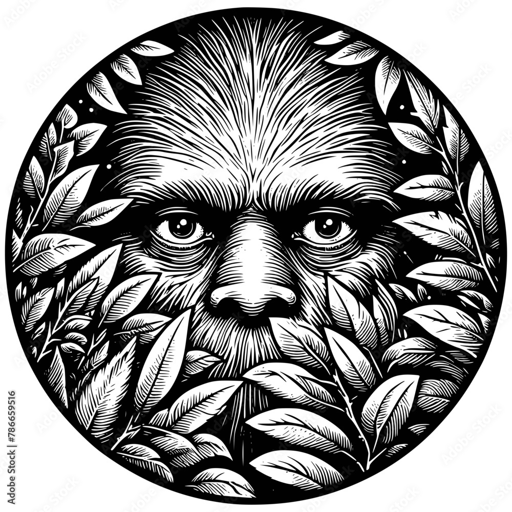 Vetor de Bigfoot Scene , big foot, Yeti, Sasquatch, Cryptid, Vector ...