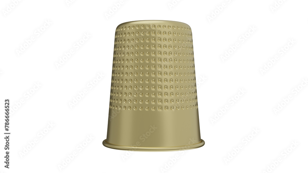 Golden sewing thimble isolated on transparent and white background ...