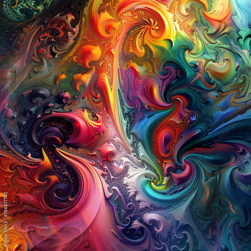 Explosion of vibrant colors. Image made by artificial intelligence ...