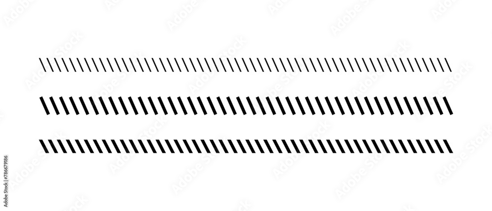 Slash line. Border with diagonal lines. Angle of tilt stripes. Black ...
