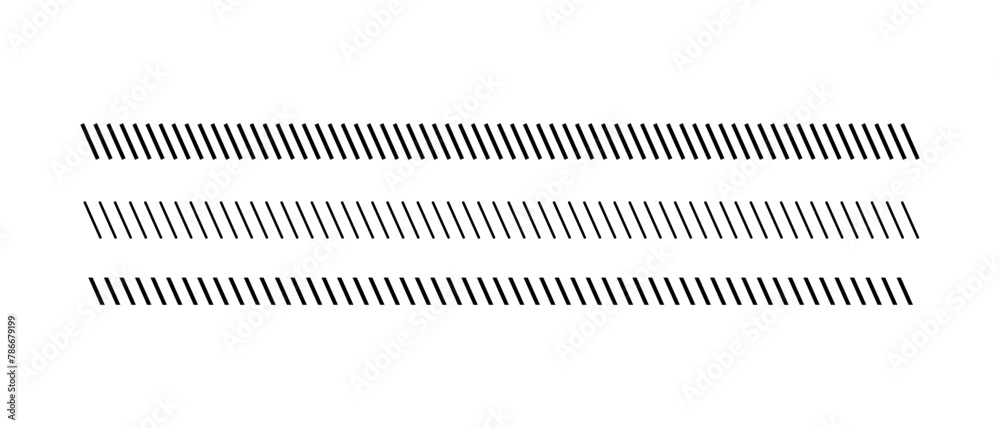Slash line. Border with diagonal lines. Angle of tilt stripes. Black ...
