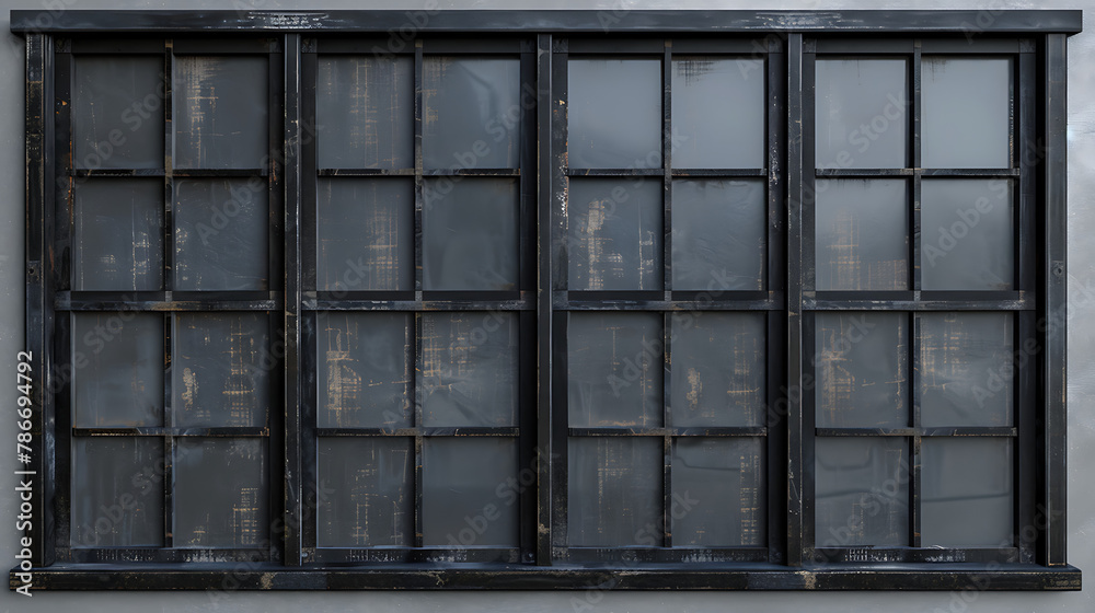 a window frame with six panes, set against a transparent background ...