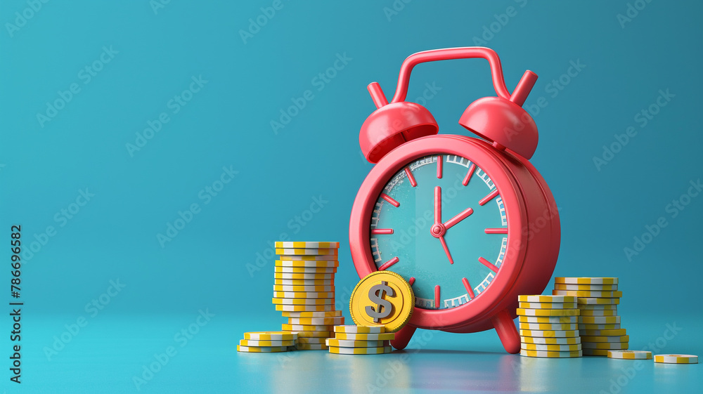 A coin and a checkmark Calendar 3D. The money transfer is finished ...