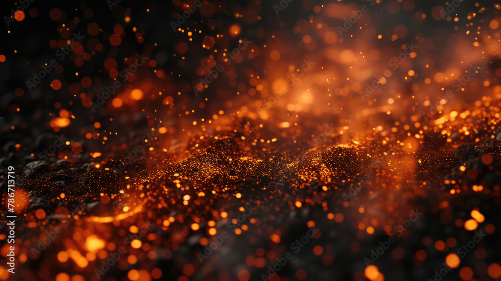 3D Render Of Fire Embers Or Particles For Video Ove Fiery Overlays 3D ...