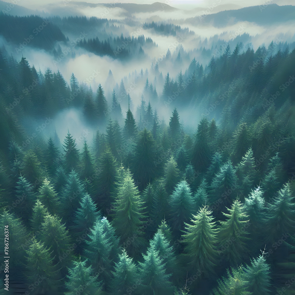 The beautiful mist mixed with the tranquility of the air revealed a ...