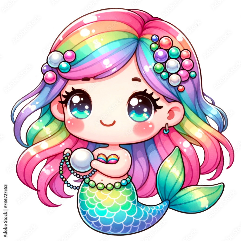 Colorful Rainbow Mermaid Characters Clipart Collection , An enchanting ...