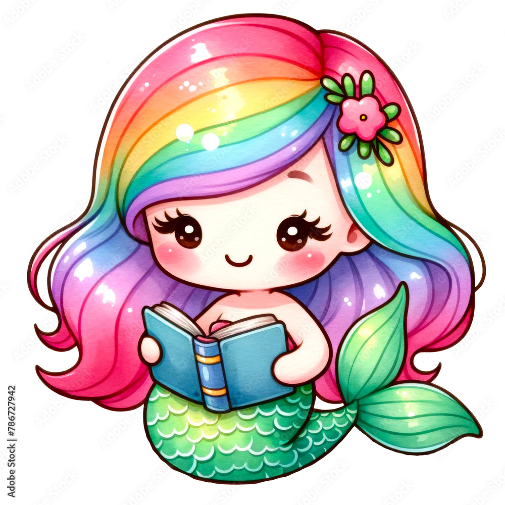 Colorful Rainbow Mermaid Characters Clipart Collection , An enchanting ...
