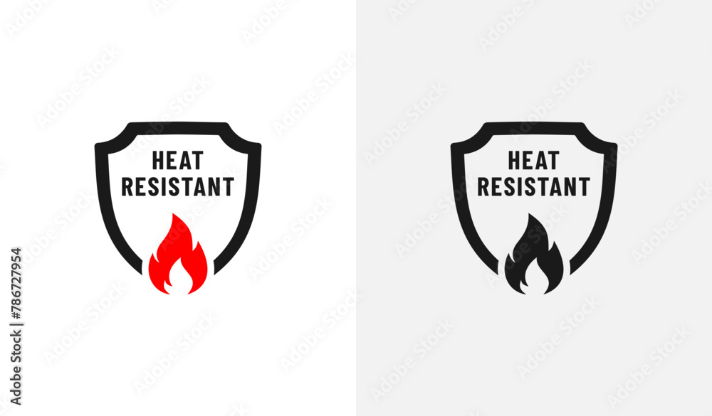 Heat resistant sign or Heat resistant badge vector isolated. Vector ...