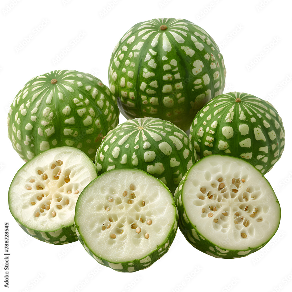 An HD image of a fresh cucamelon, resembling tiny watermelons, isolated ...