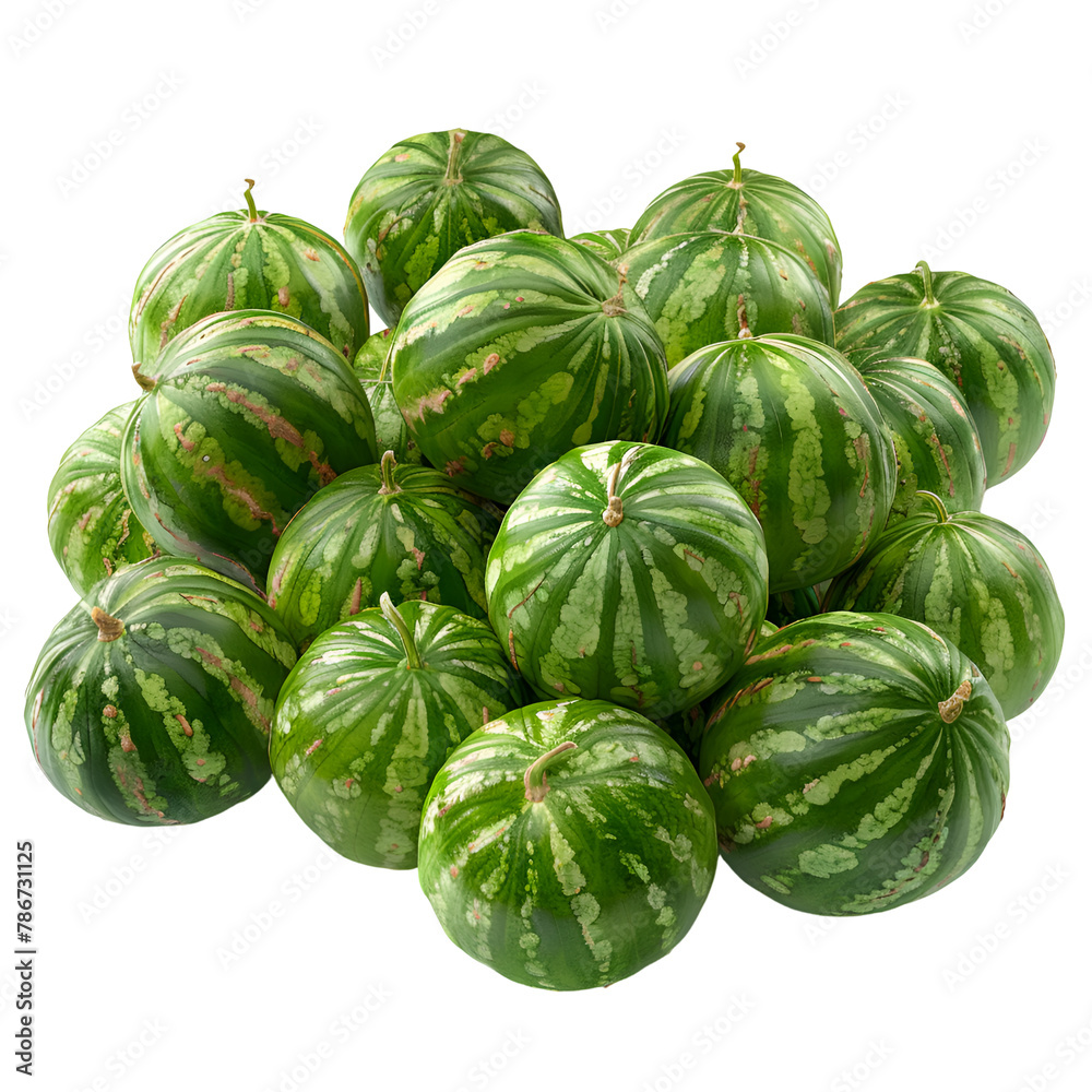 An HD image of a fresh cucamelon, resembling tiny watermelons, isolated ...