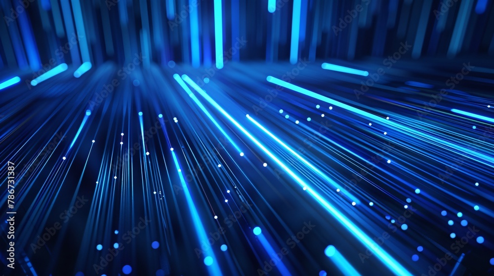 Digital Blue Light Fibers Accelerating. Dynamic blue optical fibers ...
