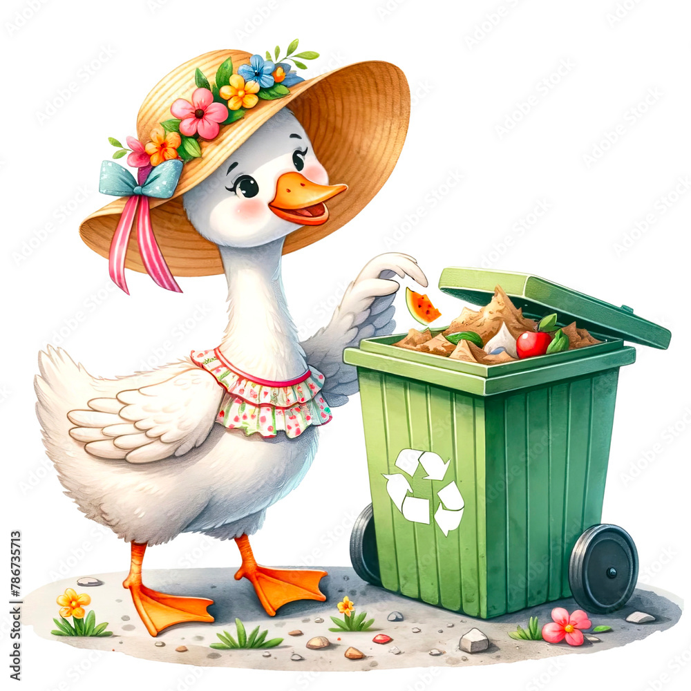 Cute Goose Advocating for Earth Day Clipart Collection, This adorable ...