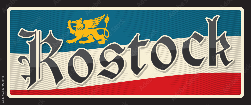 Hanseatic and University City of Rostock. German travel sticker and ...