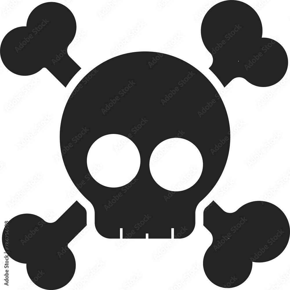 Isolated pictogram icon of danger, poison, toxic warning with ...