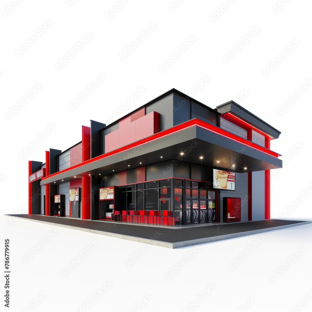3D Render of a multiplex cinema complex with multiple screening rooms ...