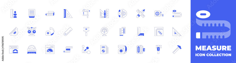 Measure icon collection. Duotone style line stroke and bold. Vector ...