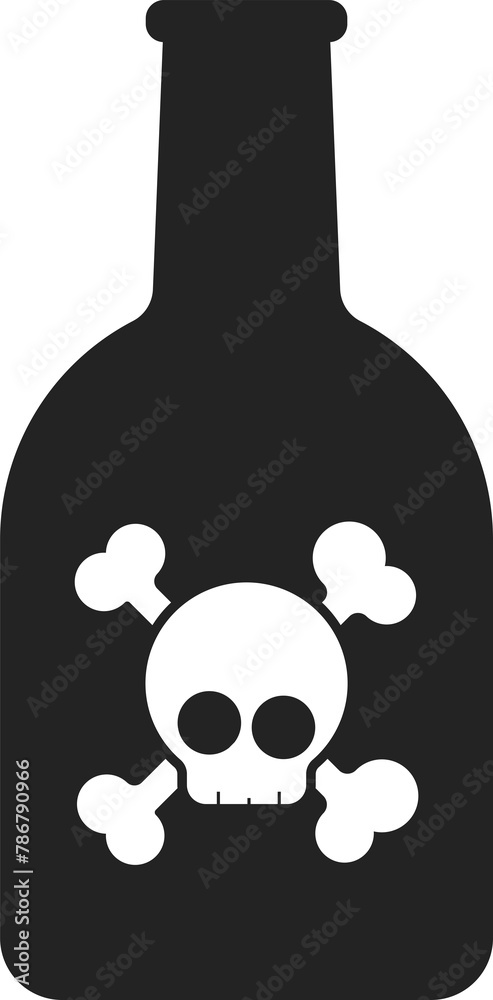 Isolated pictogram sign of poison bottle, symbol of drugs, danger ...
