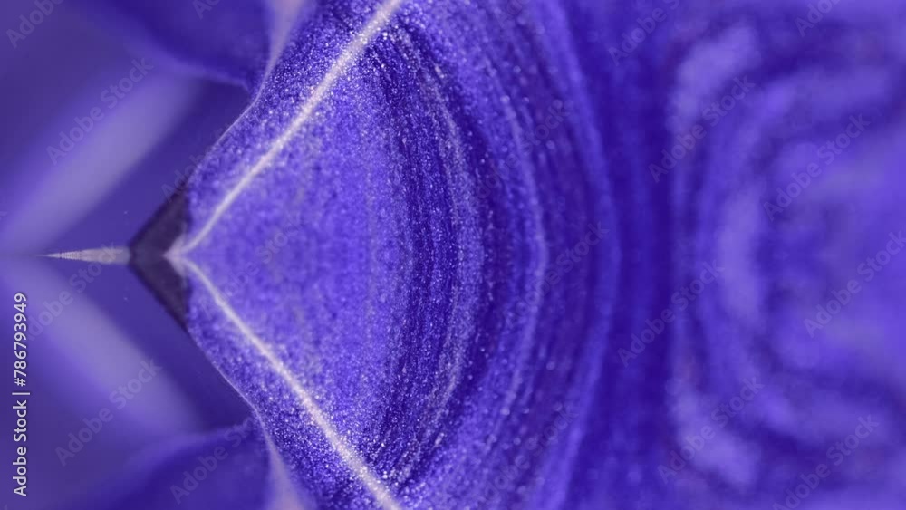 Vertical video. Ink drip background. Glitter waterfall. Neon blue color ...