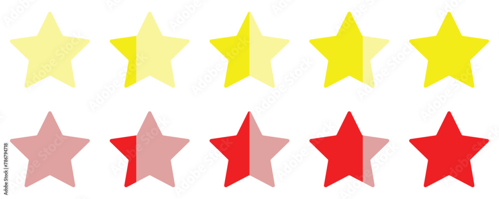 set of good bad positive negative reviews rated star UI UX icon ...