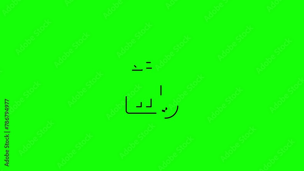outline Finance document icon on Greenscreen background 4k animation ...