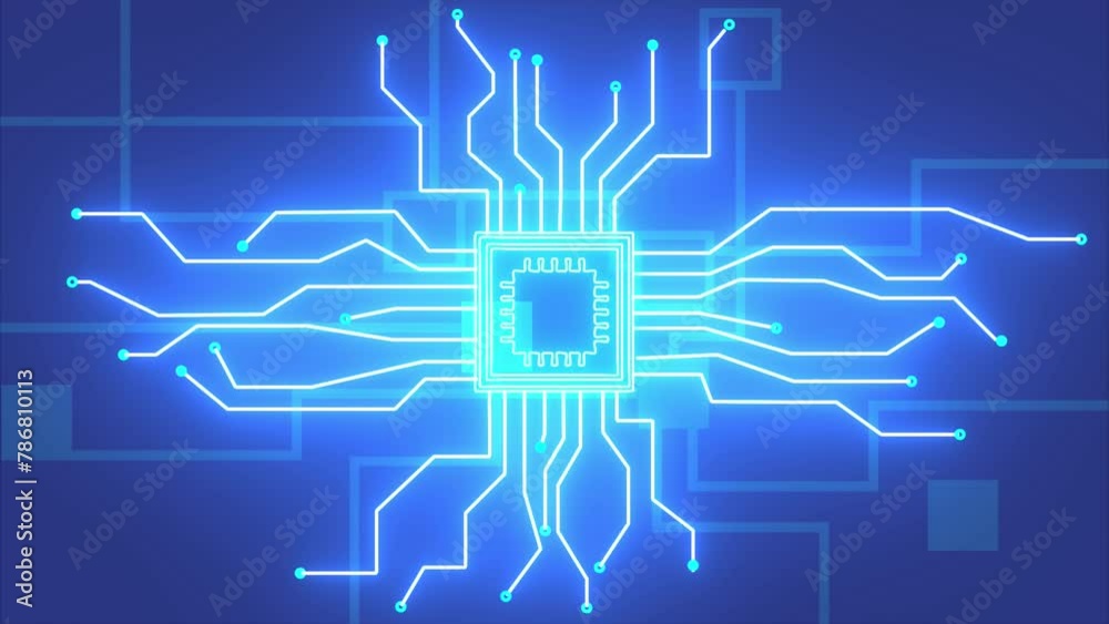 Digital Circuit Board Animation, circuit board animation, semiconductor ...