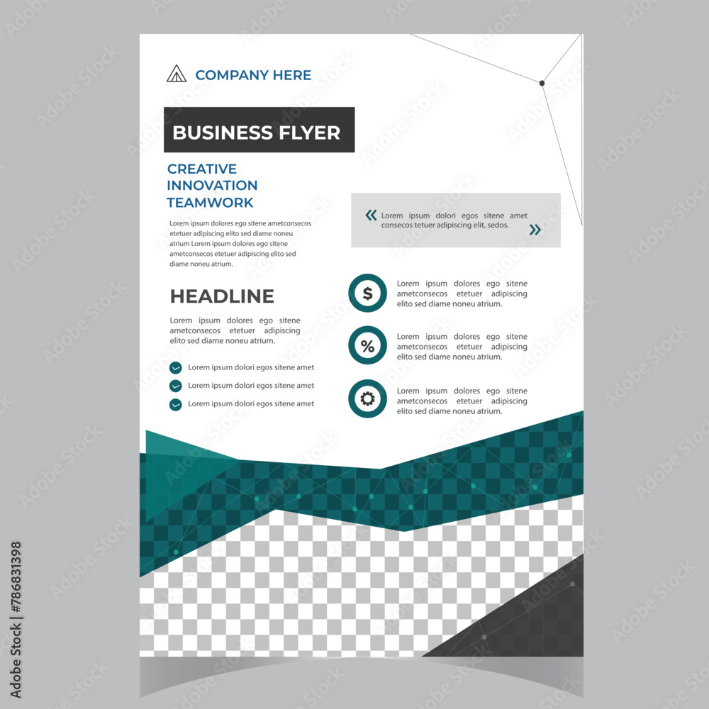 poster flyer pamphlet brochure cover design layout space for photo ...