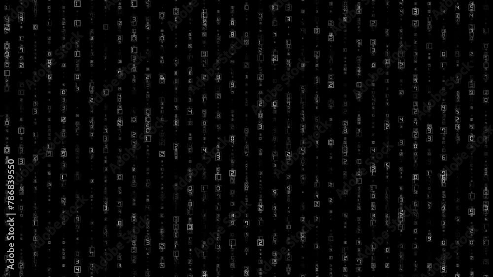 Digital Background Binary Code In Numbers Hud Ui Screen Technological Vj Loop Animation