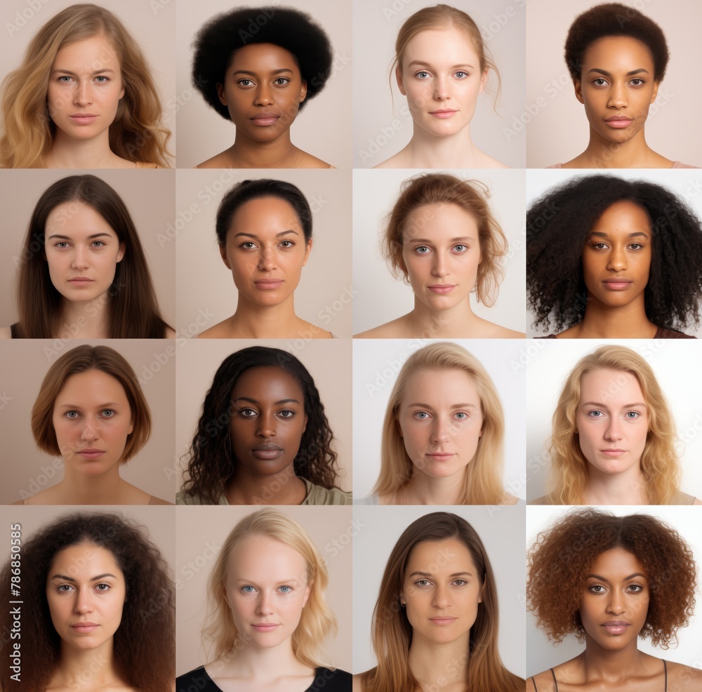 A series of portraits representing variety and richness of human race ...