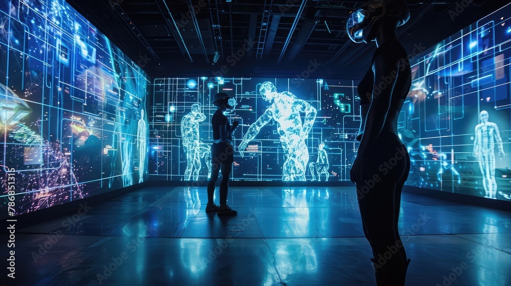 An immersive holographic display showcasing the latest advancements in ...