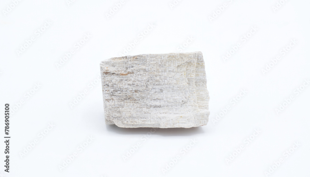 Cut out gypsum satin spar mineral rock isolated on white background ...