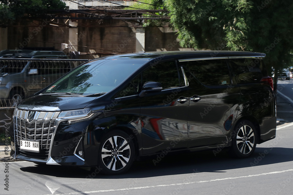 Black Color luxury MPV Toyota Alphard on the Road, in Cilandak Area ...
