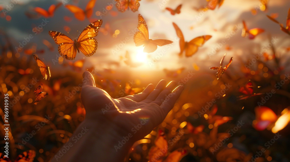 Delve into a touching depiction of hope and liberation as human hands ...