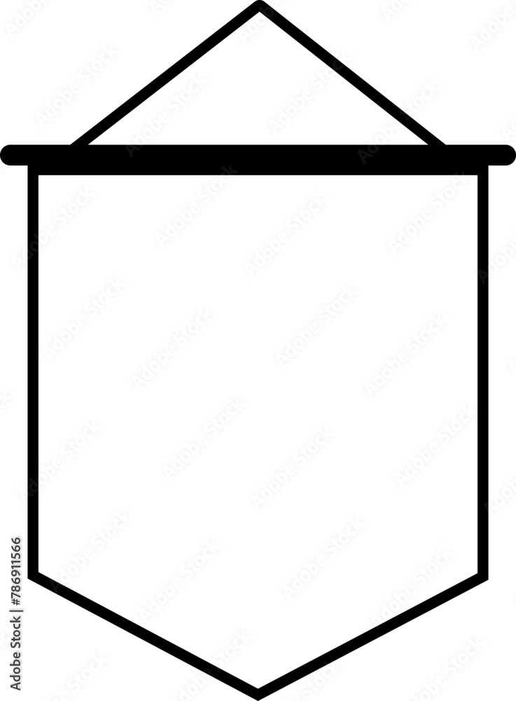 pennant flags mockup , blank vertical banners on flagpole with rounded ...