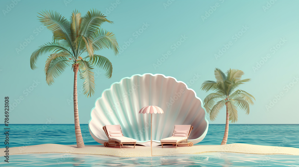 Minimalist and stylized design of a seashell cross-section, featuring ...