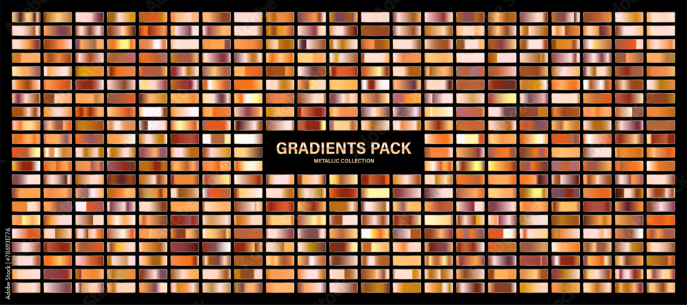 Bronze, copper orange glossy gradient, metal foil texture. Color swatch ...