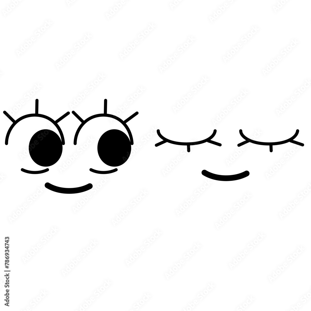 Cartoon eyes. Blinking of human eyes, vector illustration Stock Vector ...