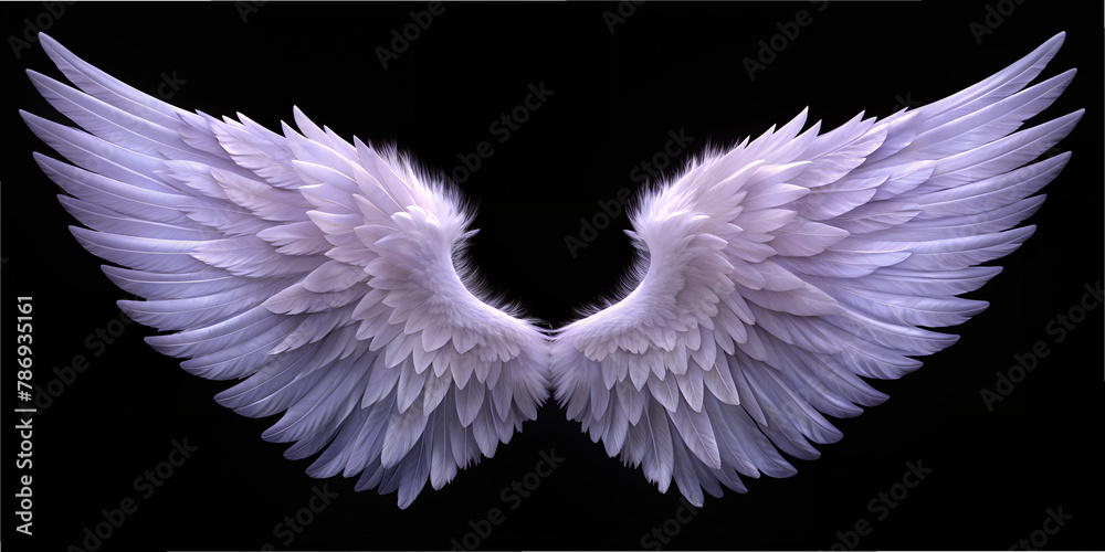 Purple wings, angel wings, visual effect, art, graphics, design ...