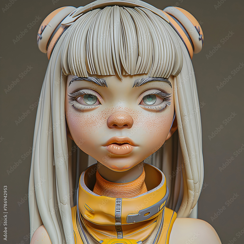 Captivating 3D Rendered Oracle Portrait with Expressive Features and ...