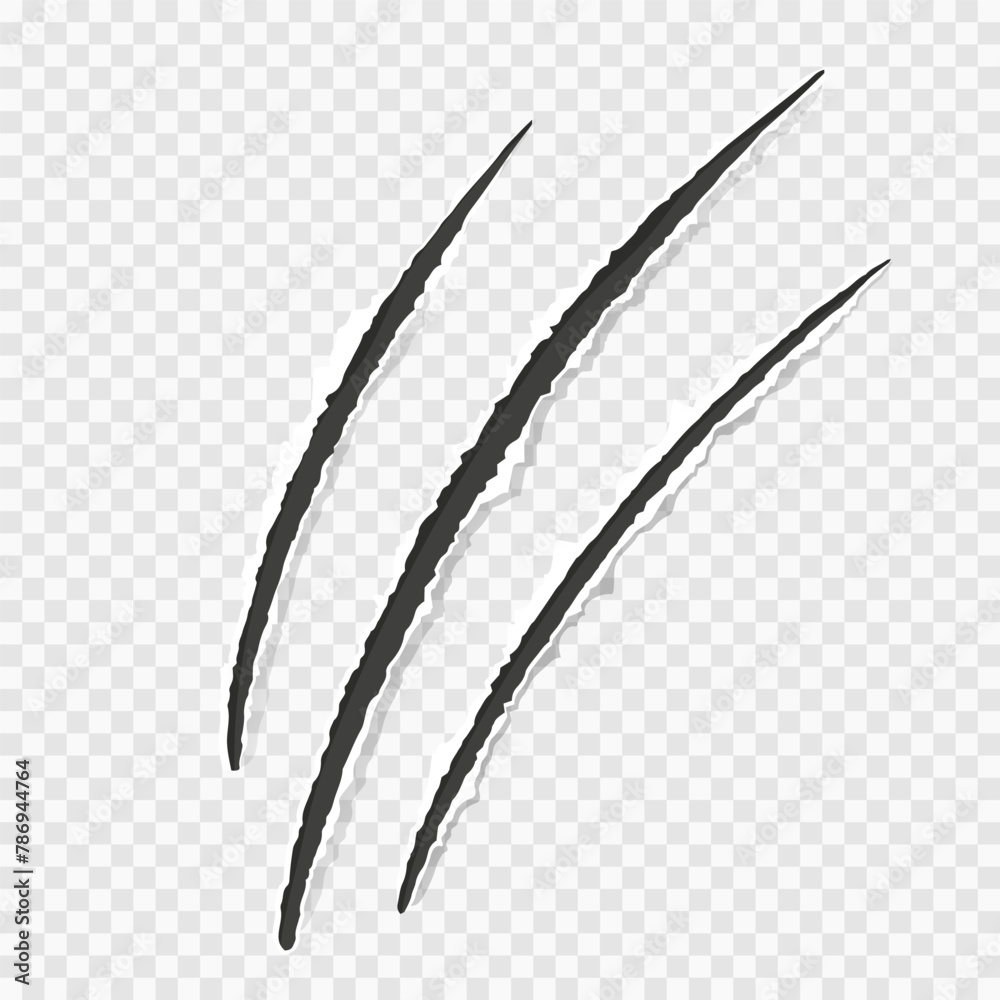 Poster Scratch mark claw trace wild animal nails scratches textured ...