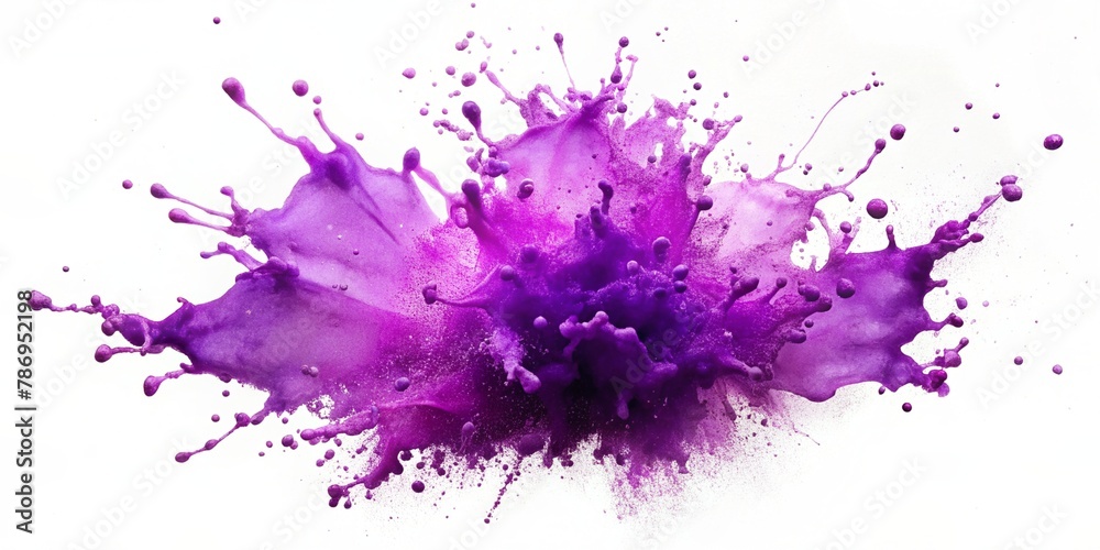 Purple Color splash cut out, isolated in white background Stock ...