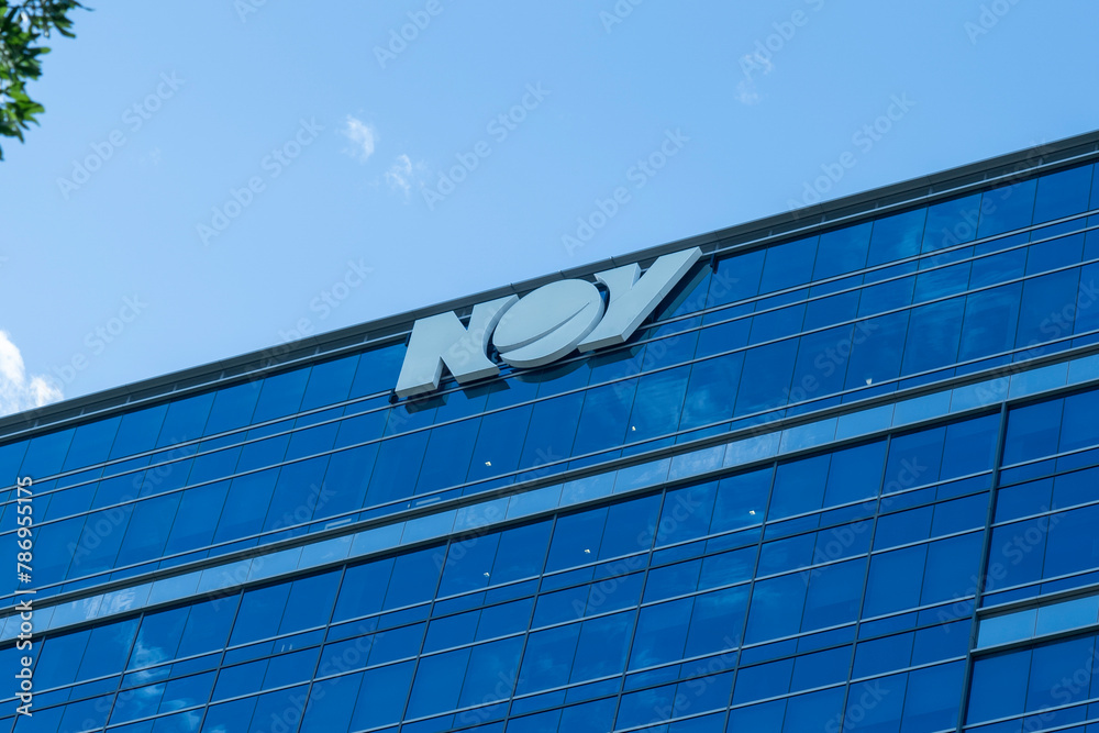 Houston, Texas, USA - April 13, 2024: NOV logo sign on the building at ...