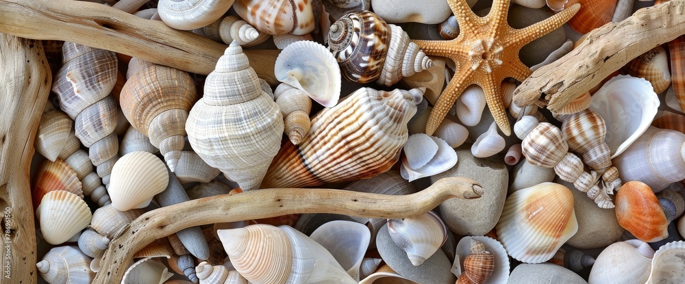 Curious exploration of a beachcomber's collection, sniffing at shells ...