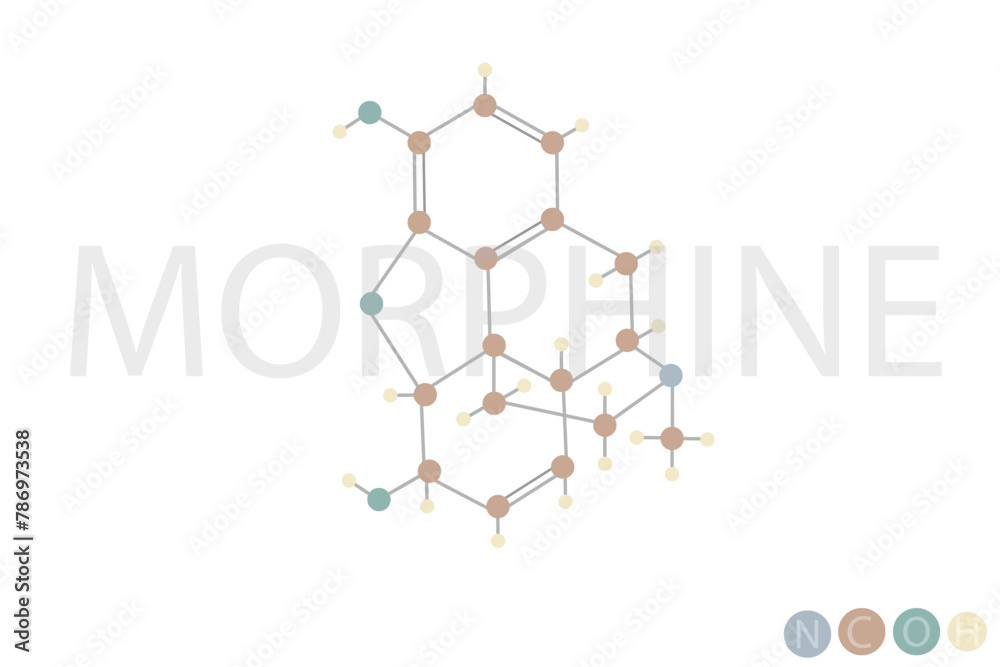 morphine molecular skeletal chemical formula Stock Vector | Adobe Stock