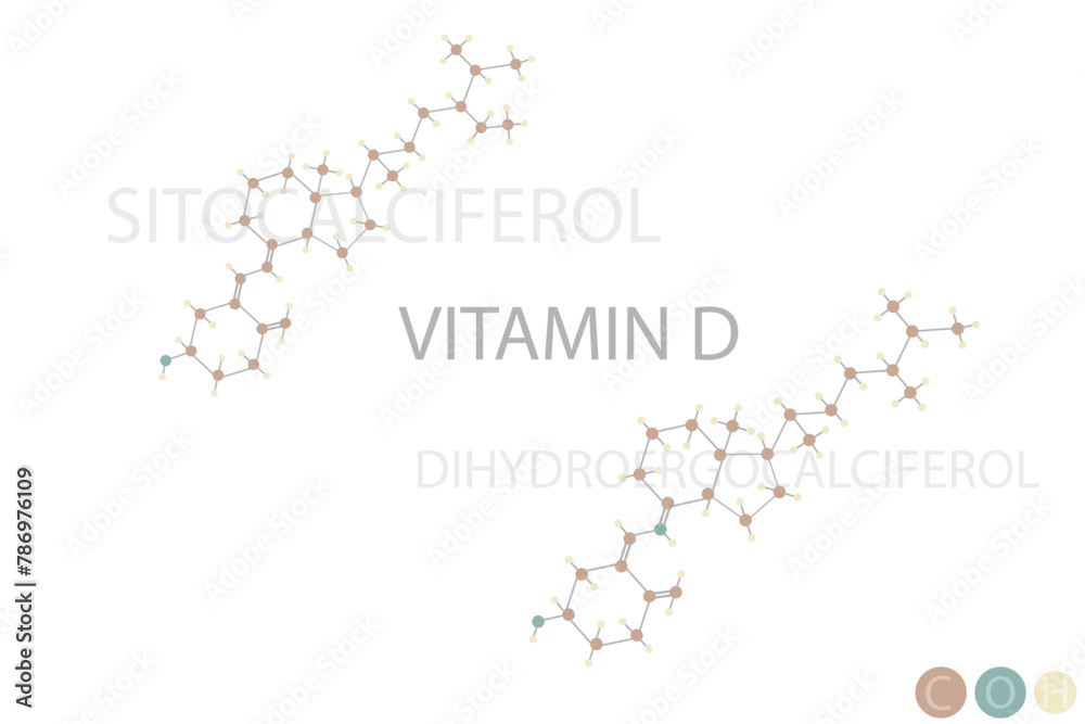 vitamin d molecular skeletal chemical formula Stock Vector | Adobe Stock