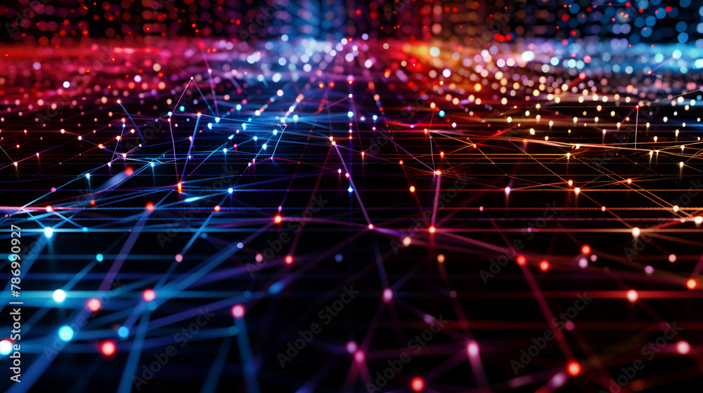 deep learning digital brain with robotic ai, data connecting to ...